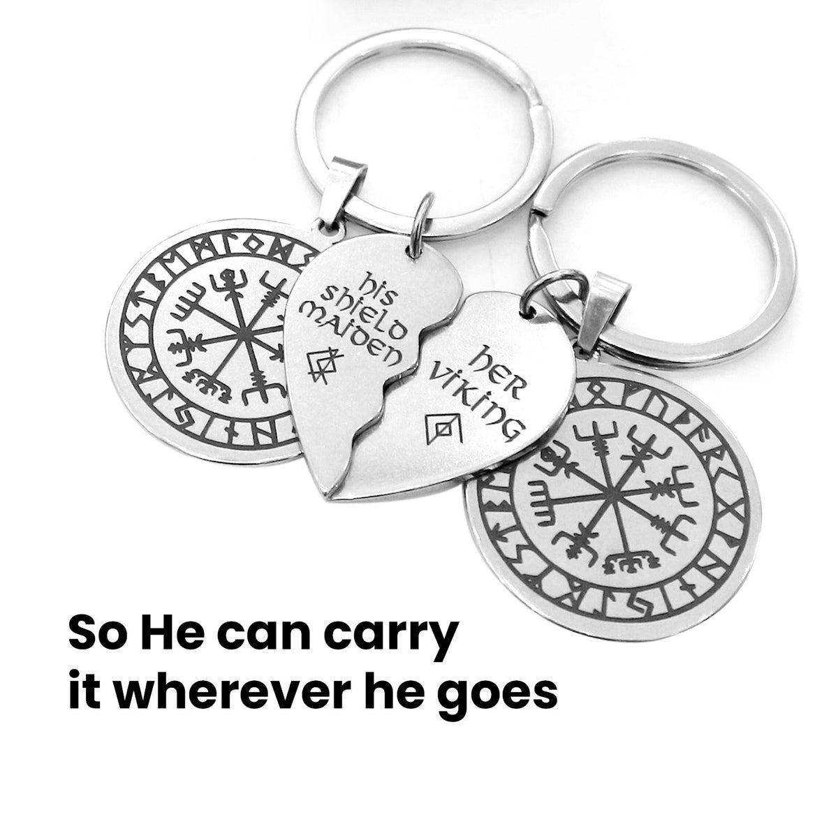 Carry Your Love Everywhere With Viking Couple Keychains - Wrapsify