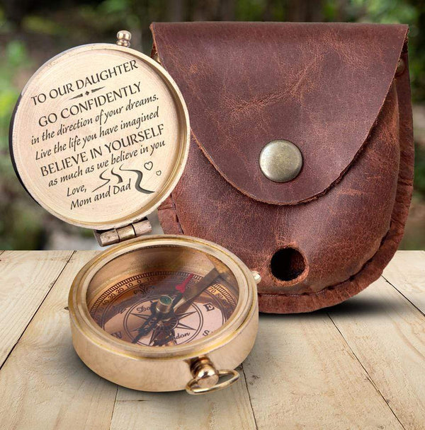 Personalized Engraved Brass Compass Gift to My Daughter - Wrapsify
