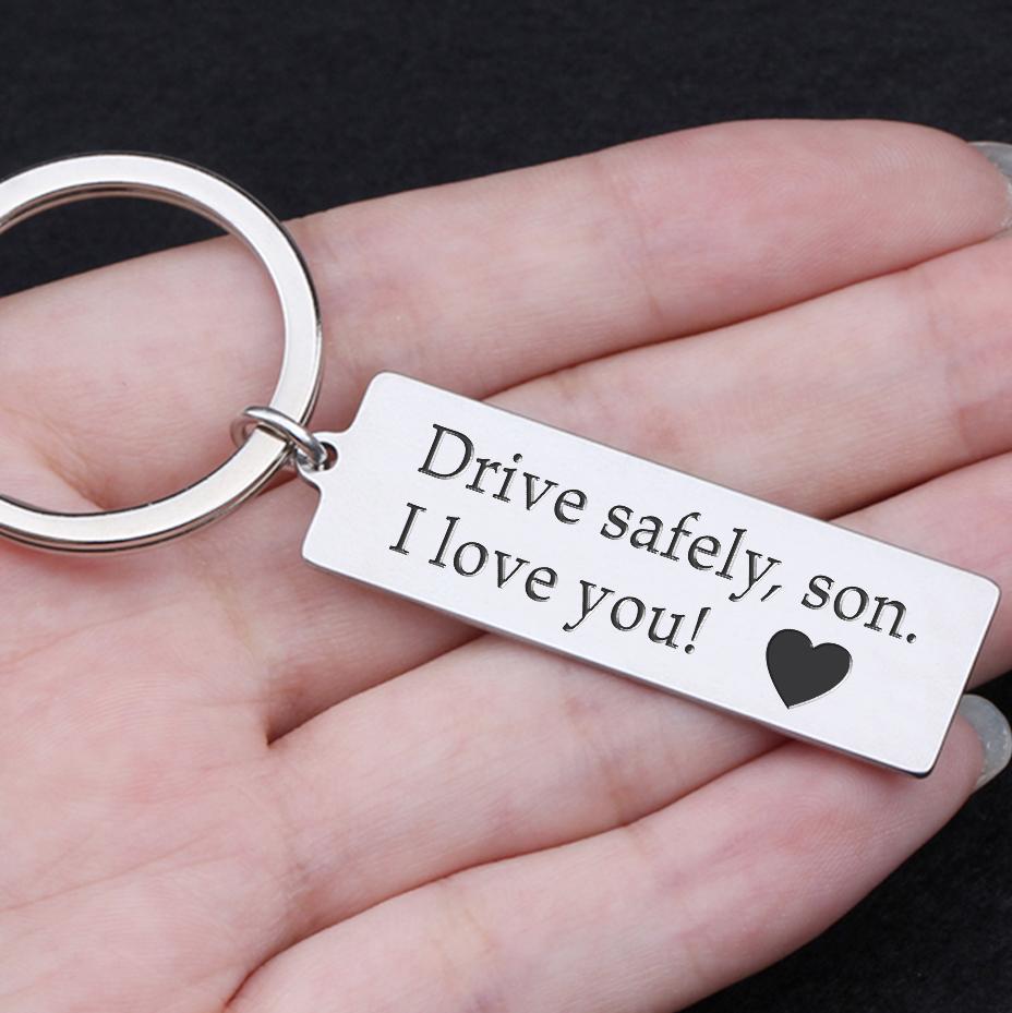 Engraved Keychain - Drive Safely Son - Gkc16005 - Wrapsify